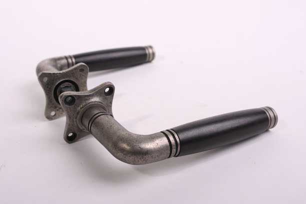 Deurkruk jaren twintig zilver antiek ton ebbenhout en klassieke ...